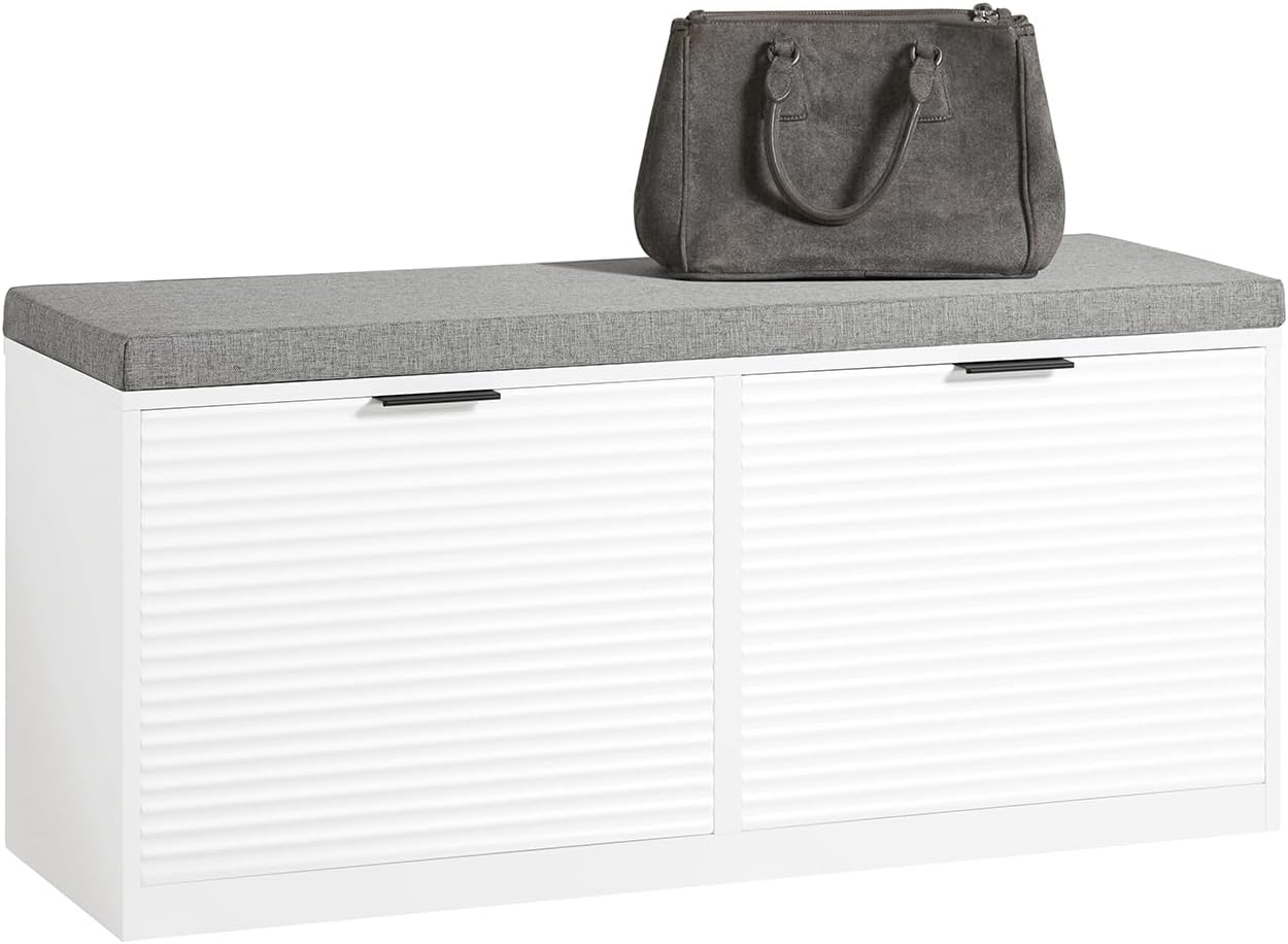 Amazon.com: SoBuy Shoe Storage Bench with 2 Flip-Drawers & Padded Seat ...