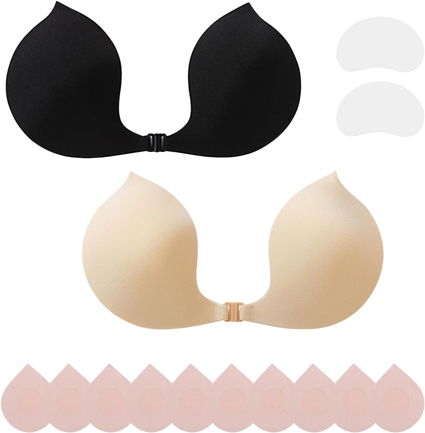 llikknve 2 Pairs Push up Bra Set | Invisible Sticky Bra Push up for ...