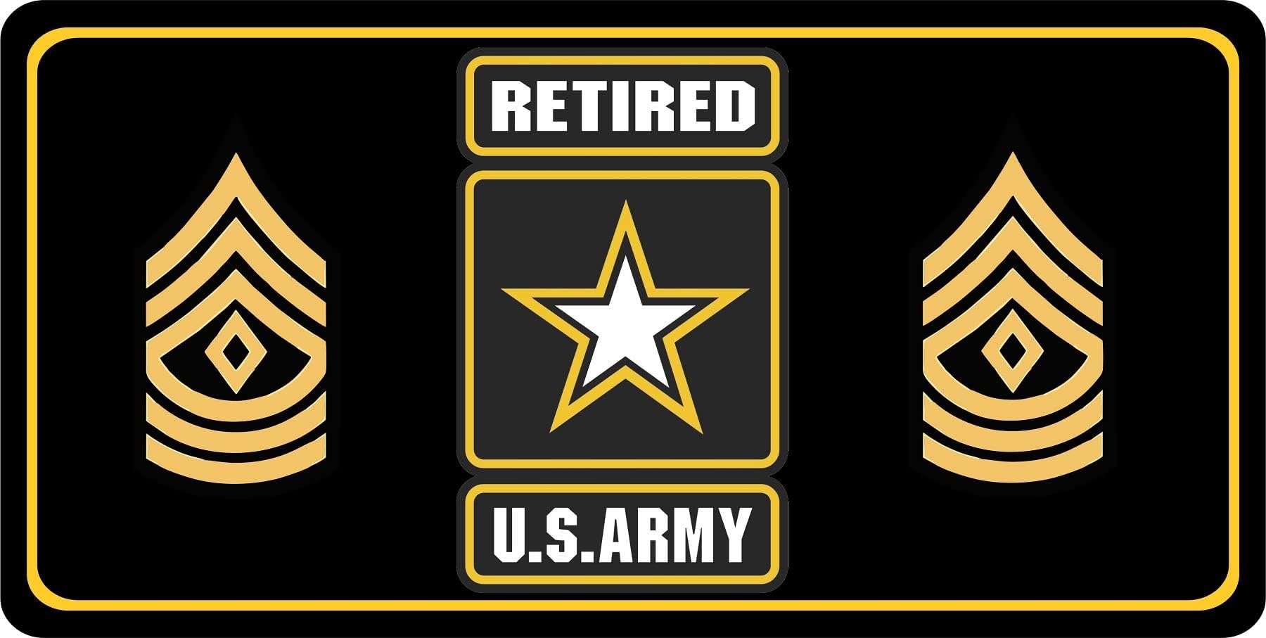 Amazon.com: Combo Laser & Diamond Engraved US Army Retired Tag Vanity ...