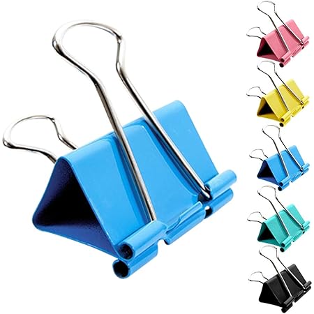 Large Foldback Binder Clips Assorted Colour Clamps Clips 41mm 51mm ...