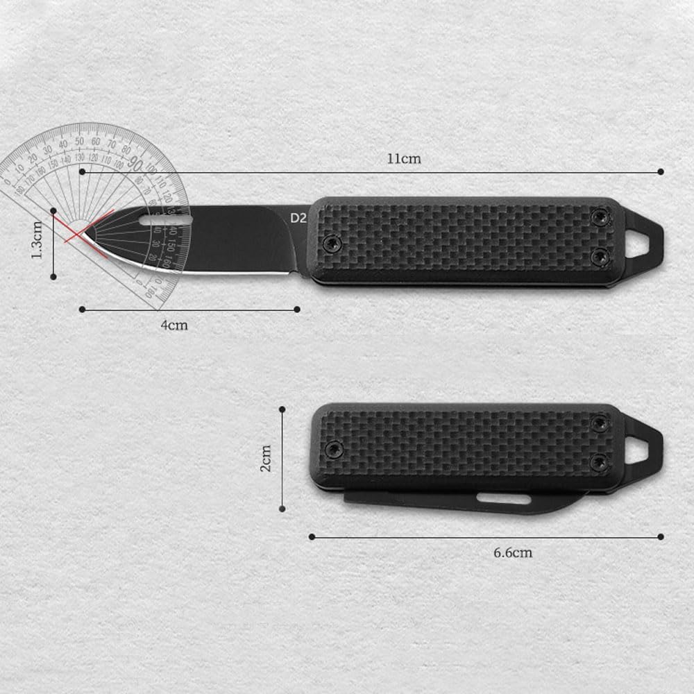 G10 Small Pocket Knife For Men, Extremely Sharp D2 Steel Keychain EDC ...