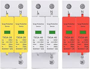 Amazon.com: SHIHUANI Surge Arrester Protective Lightning Protector AC SPD 2P 275V 385V 420V 20KA ...
