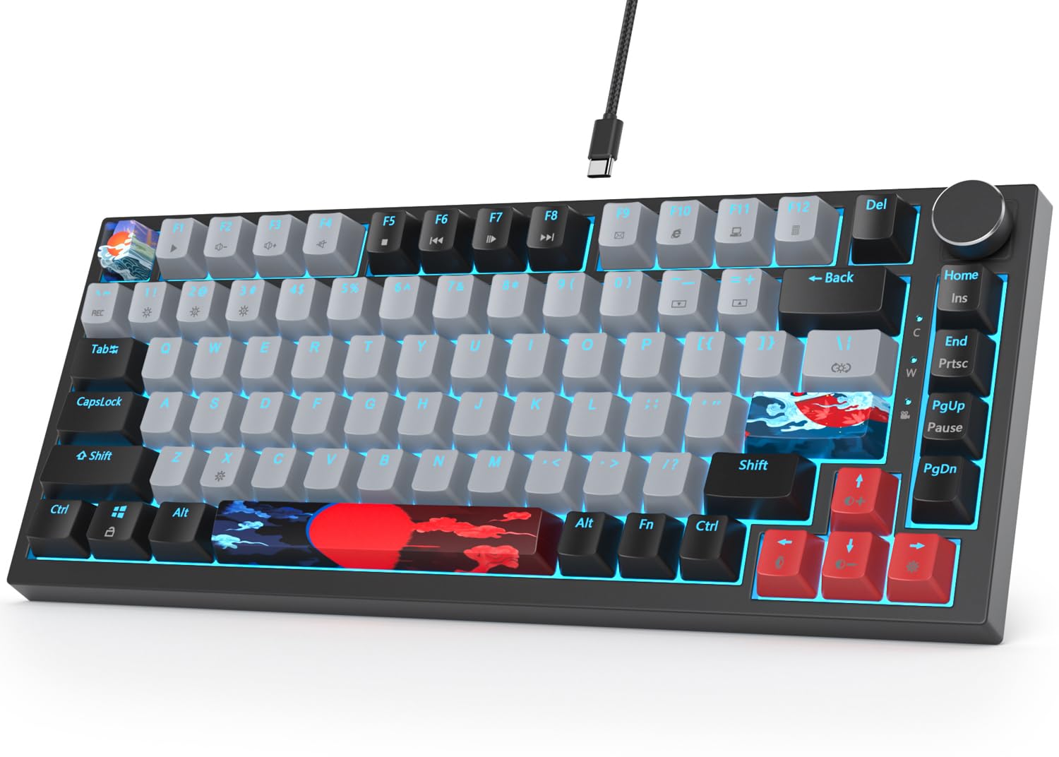 Amazon.com: Fogruaden Wired 75% Percent Mechanical Keyboard Hot ...