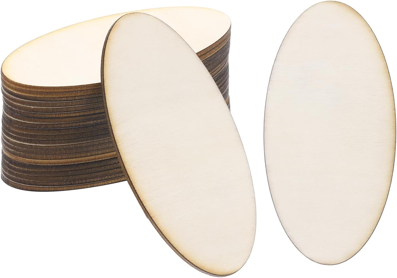 Amazon.com: RDEXP Mini 1.57x0.78x0.2inch Natural Pine Wood Oval Shaped ...