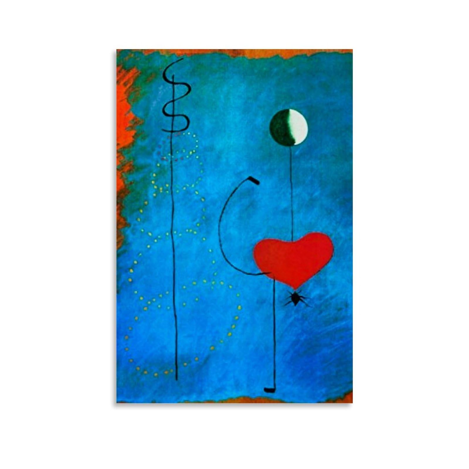 Amazon.com: ZHAOZIQQ Joan Miro Surrealism Poster Heart Rings Blue ...
