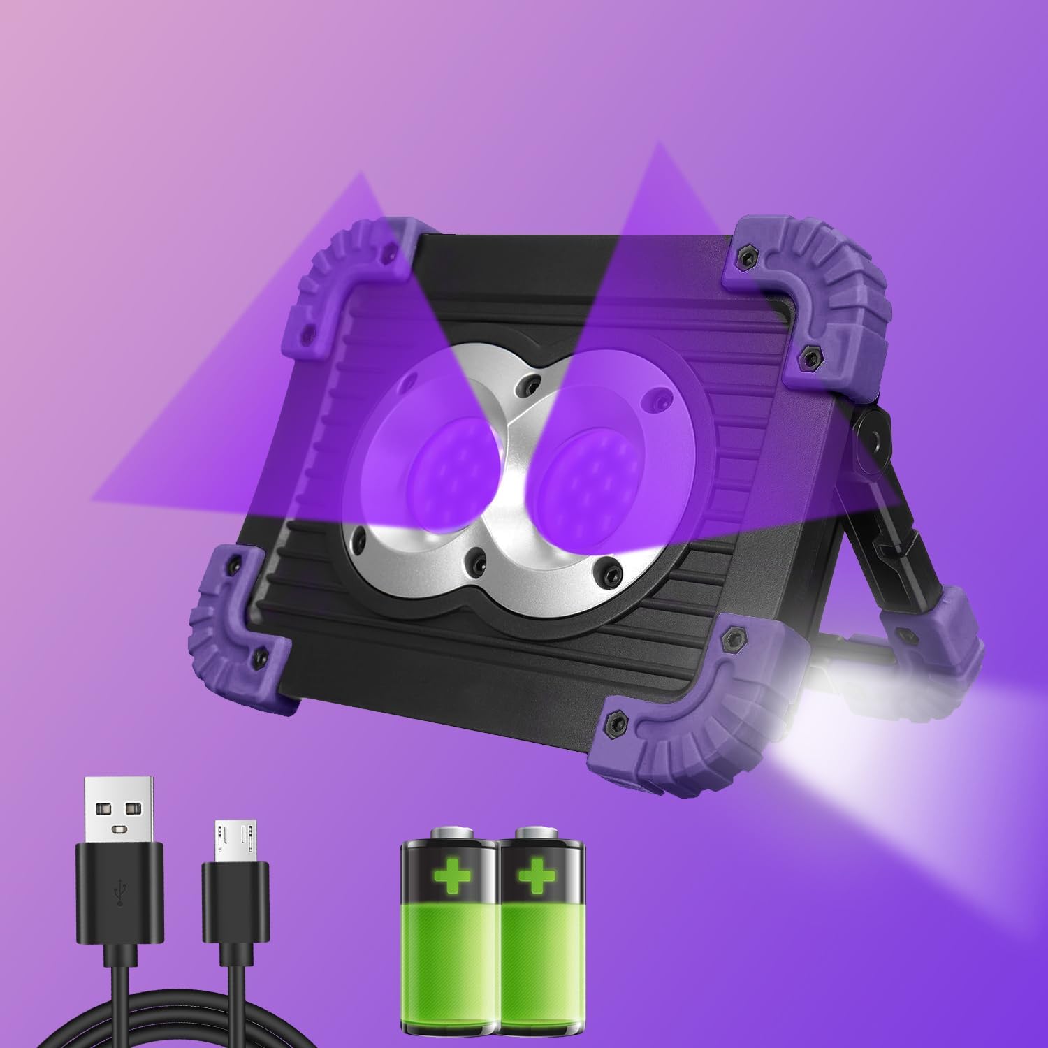 Lichaser Portable Rechargeable LED Black Light, 395nm UV 30h Battery ...