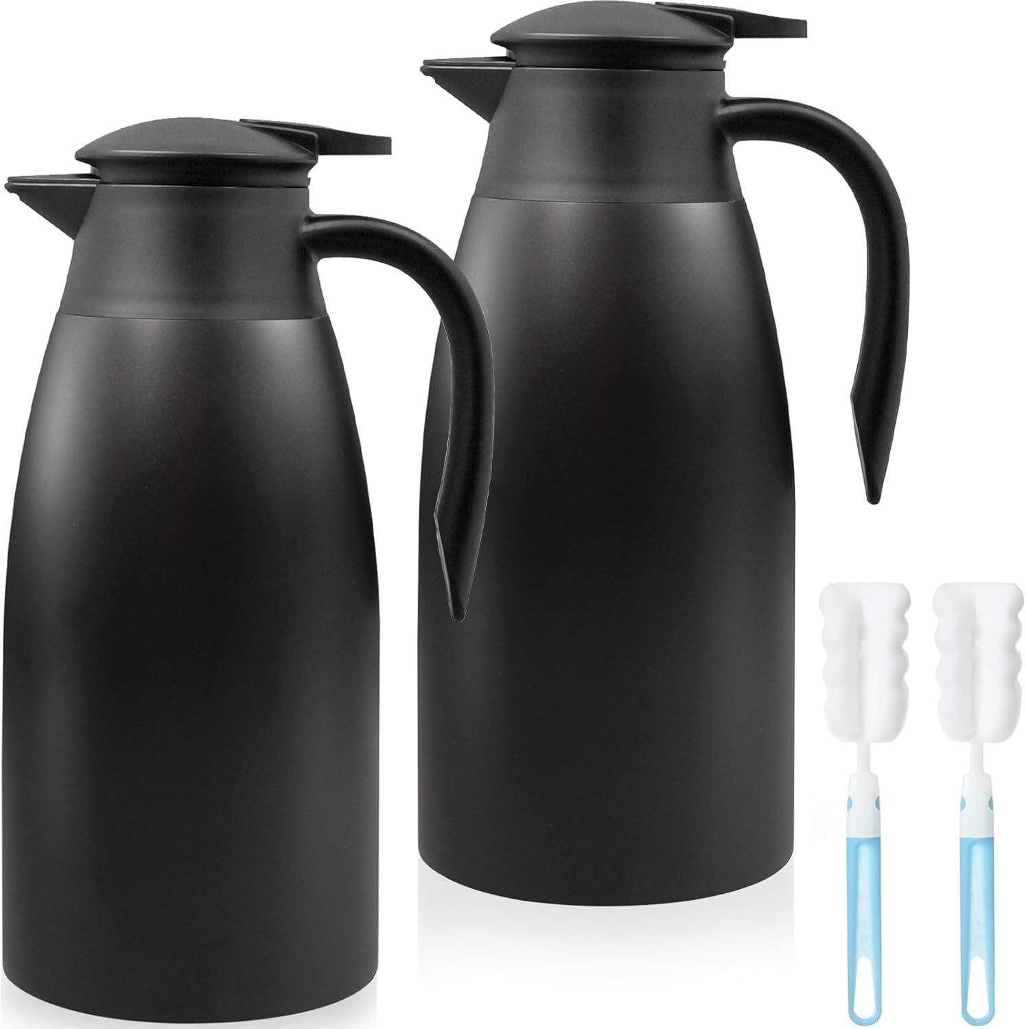 2 Pcs 68 oz Thermal Coffee Carafe Insulated Stainless Steel Coffee Carafe for Hot Liquids Vacuum ...