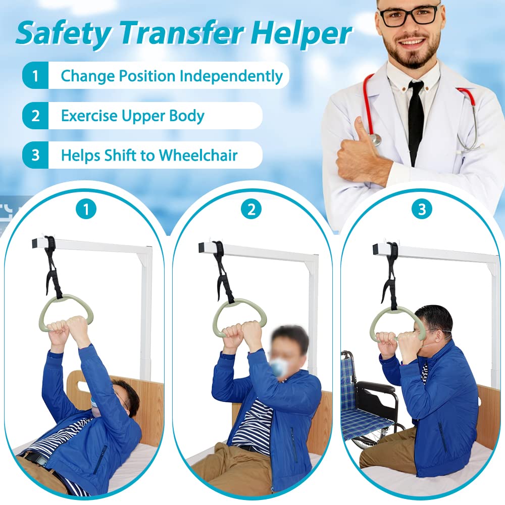 Trapeze Bar for Bed Mobility Aids Transfer Handle Bed Rail Handicap ...