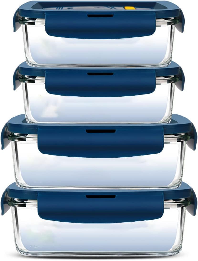 Amazon.com: Large Glass Food Storage/Baking Containers Set with Locking ...