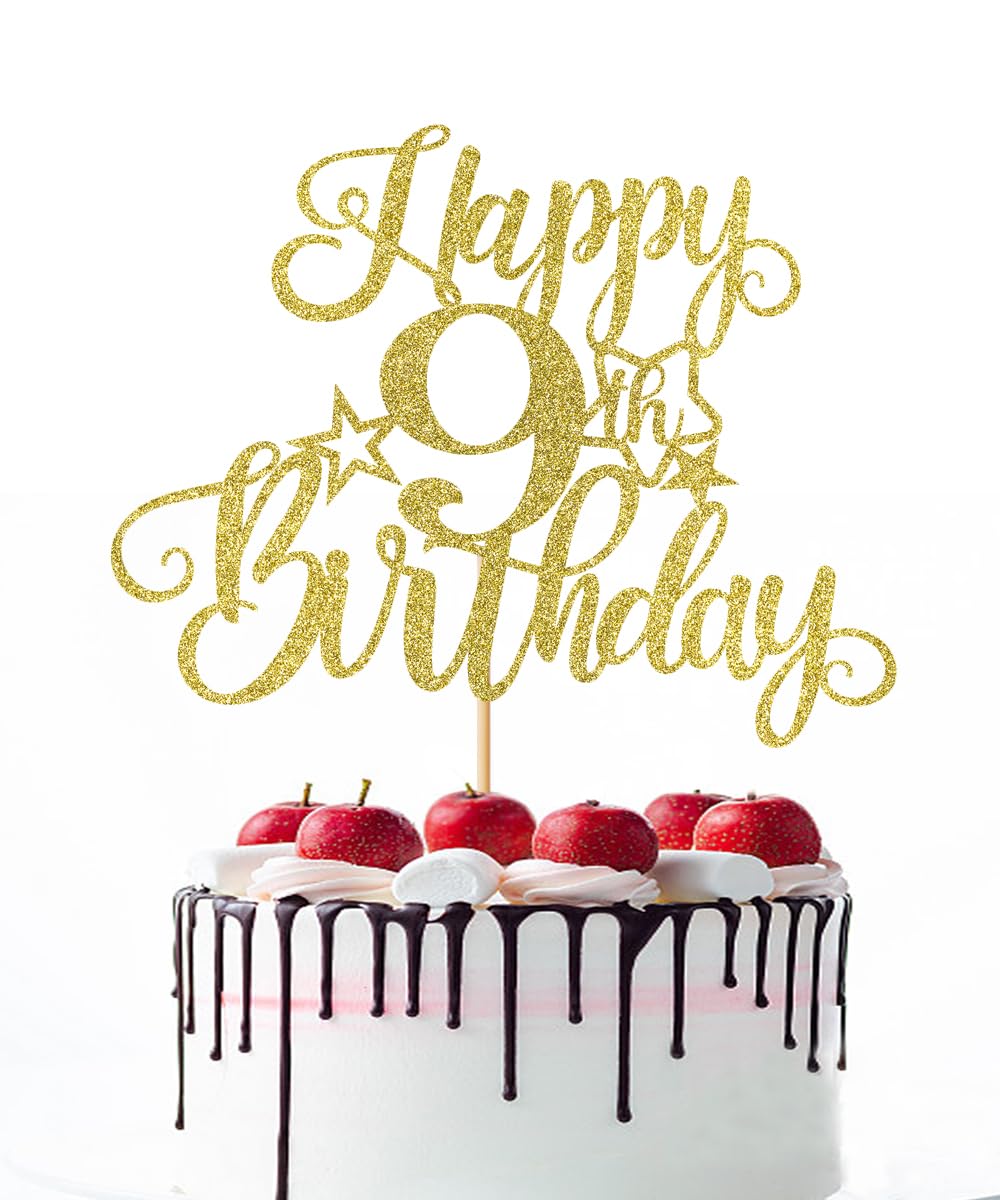 Snapklik.com : Happy 9th Birthday Cake Topper,Childrens Birthday Cake ...