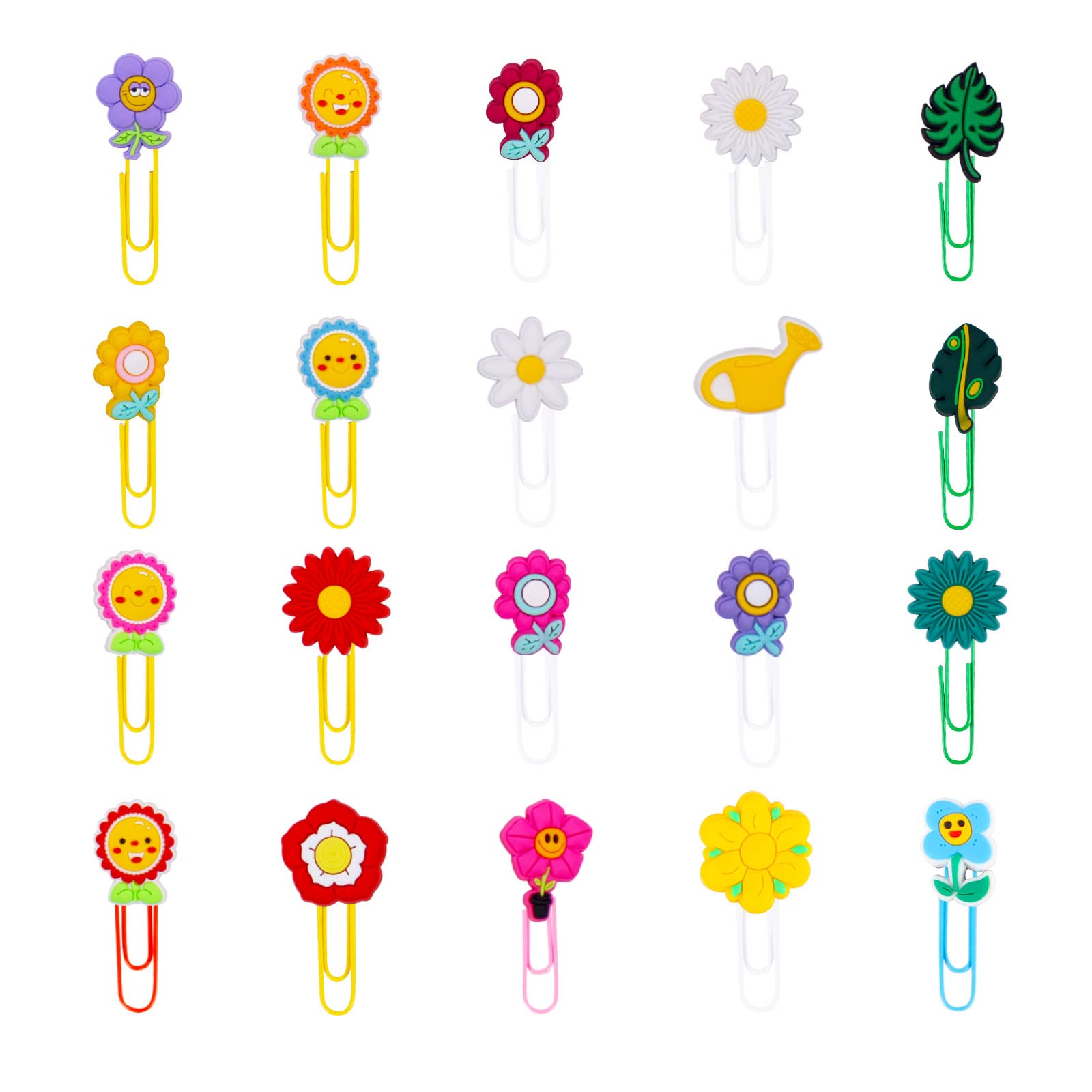 Amazon.com: Cute Bookmarks Cartoon Bulk Paperclips - 20 Pcs Flower ...
