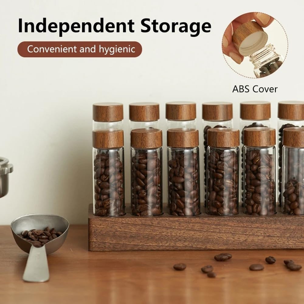 Primst Glass Coffee Beans Storage Tubes, Single Dose Coffee Bean ...