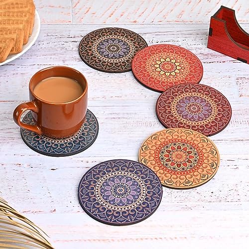 GKD Coaster Set of 12 Beautiful Wooden Coasters with Proper Coaster ...