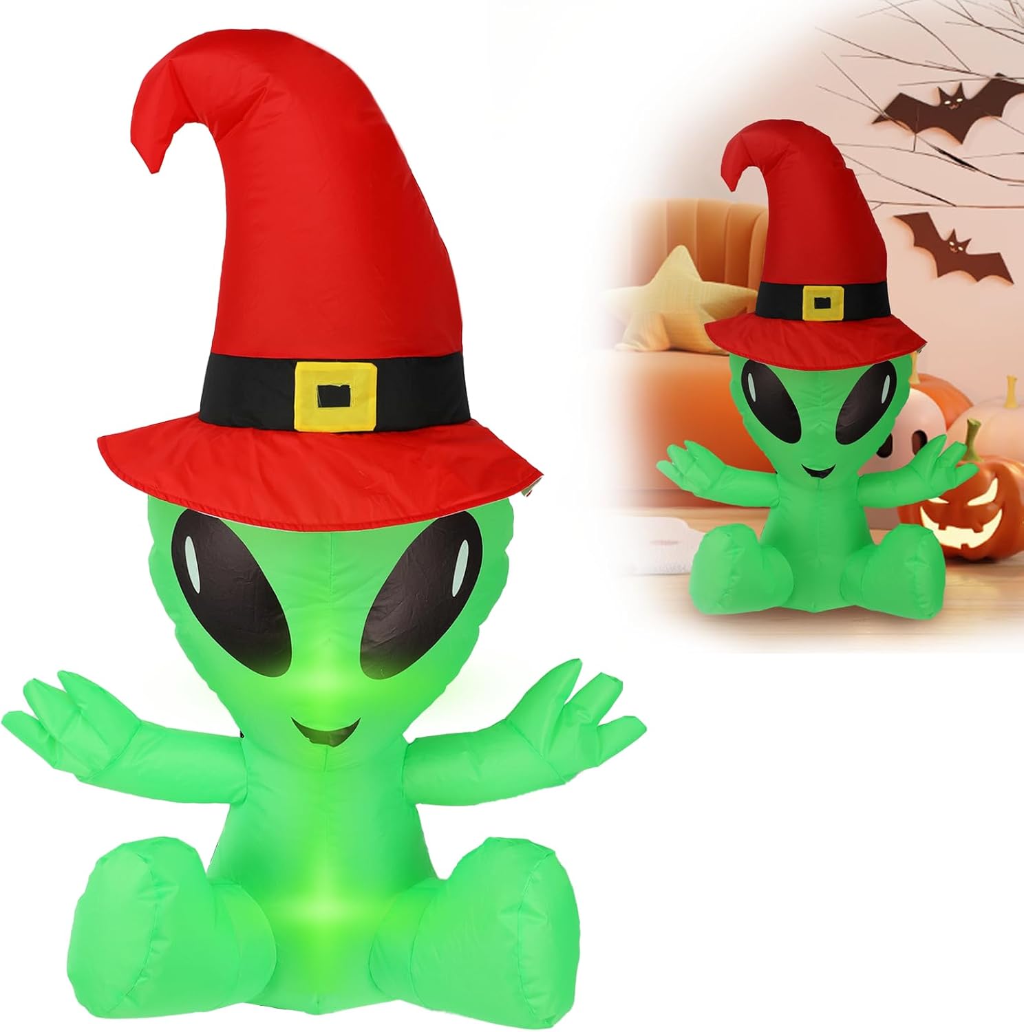 Amazon.com: Inflatable Alien Blow Up Alien Balloons with LED Lighted ...