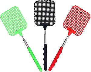Fly Swatter Extendable, 3 Pcs Durable Plastic Fly Swatters with ...