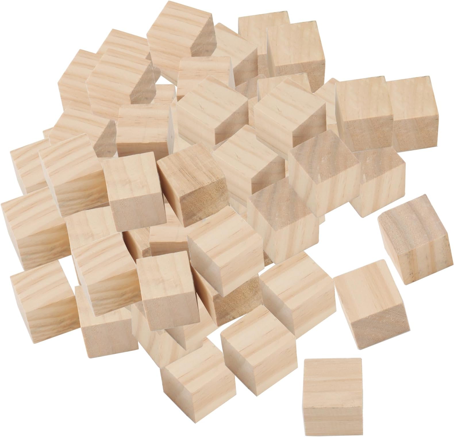 Amazon.com: ZEONHEI 300 PCS 1 Inch Natural Wood Blocks, Unfinished Wood ...