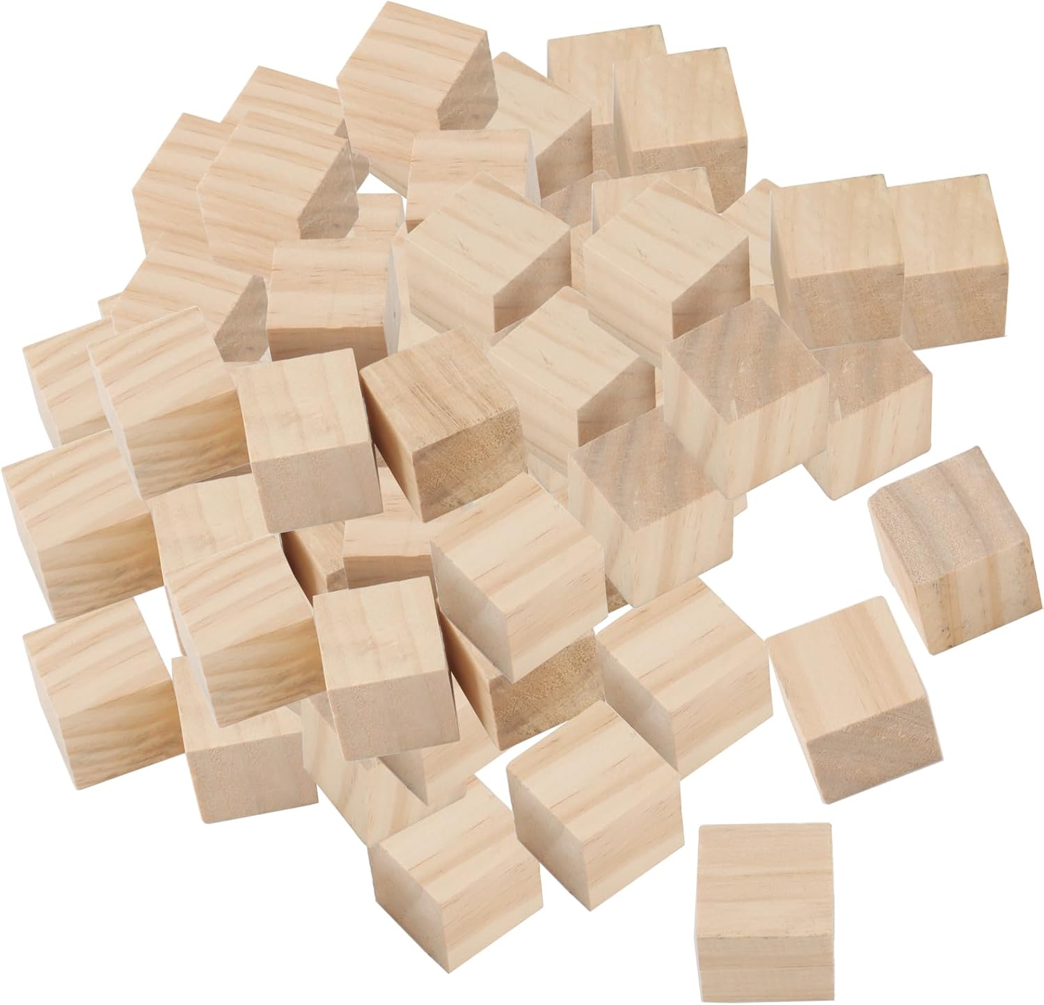 Amazon.com: ZEONHEI 300 PCS 1 Inch Natural Wood Blocks, Unfinished Wood ...