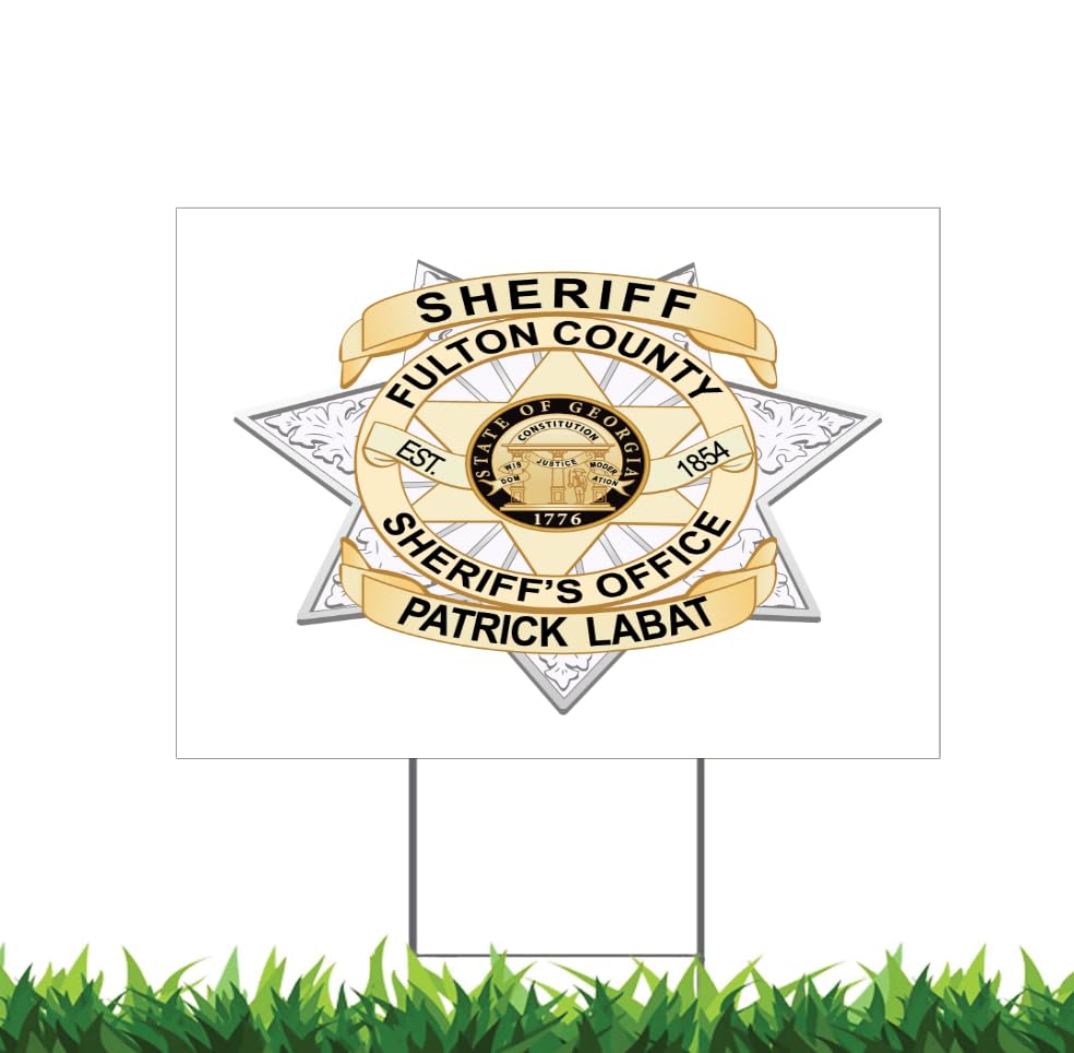 Amazon.com : Fulton County Sheriff Badge 12x18" Horizontal Yard Sign ...