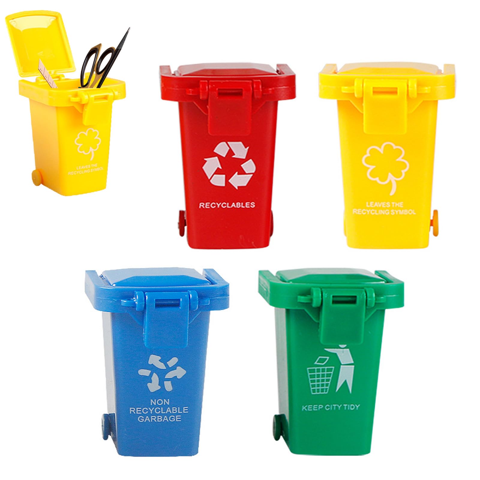 Amazon.com: 4PCS Mini Recycling Bin for Desk, Mini Recycling Bin ...