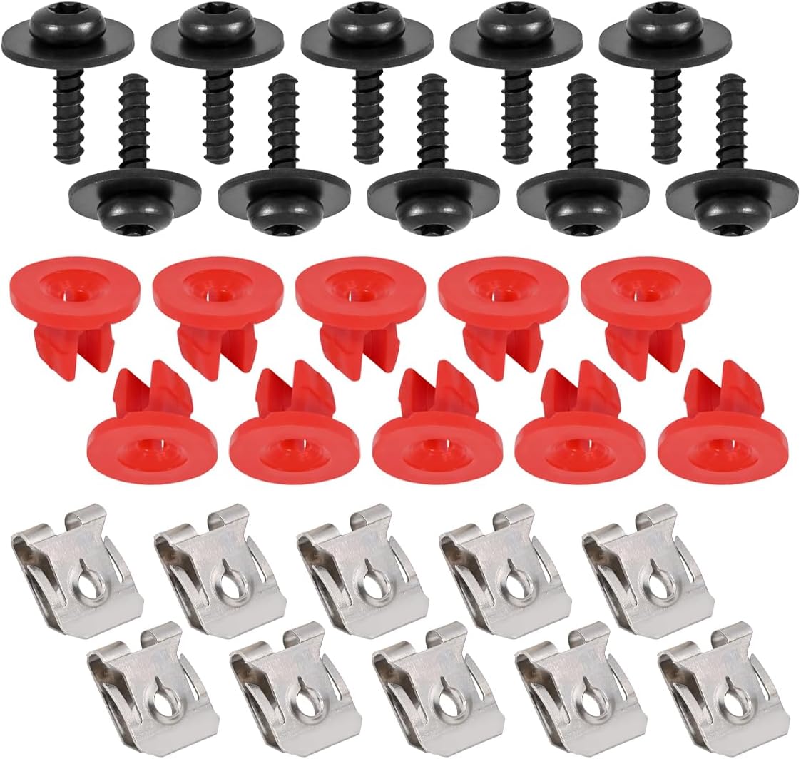 Amazon.com: 10 Sets Engine Splash Shield Screws Kit with U-Nuts ...