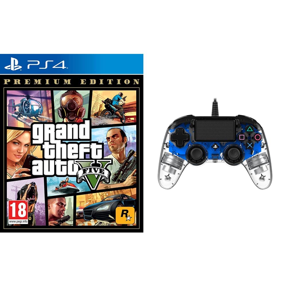 Buy Grand Theft Auto PS7+Nacon Wired Illuminated Compact Controller for ...