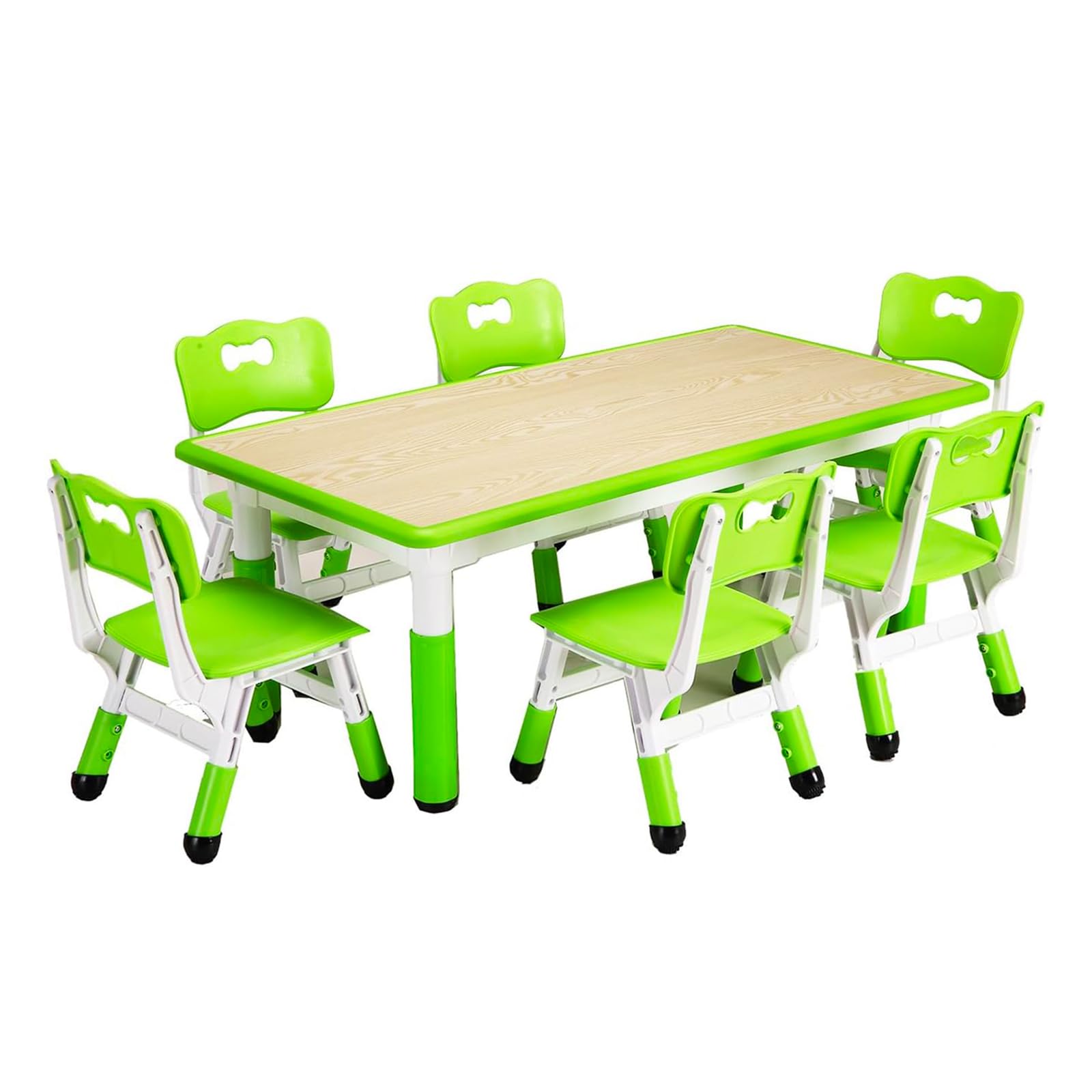 Amazon.com: Kids Table and Chairs Set, Height Adjustable Desk With 6 ...