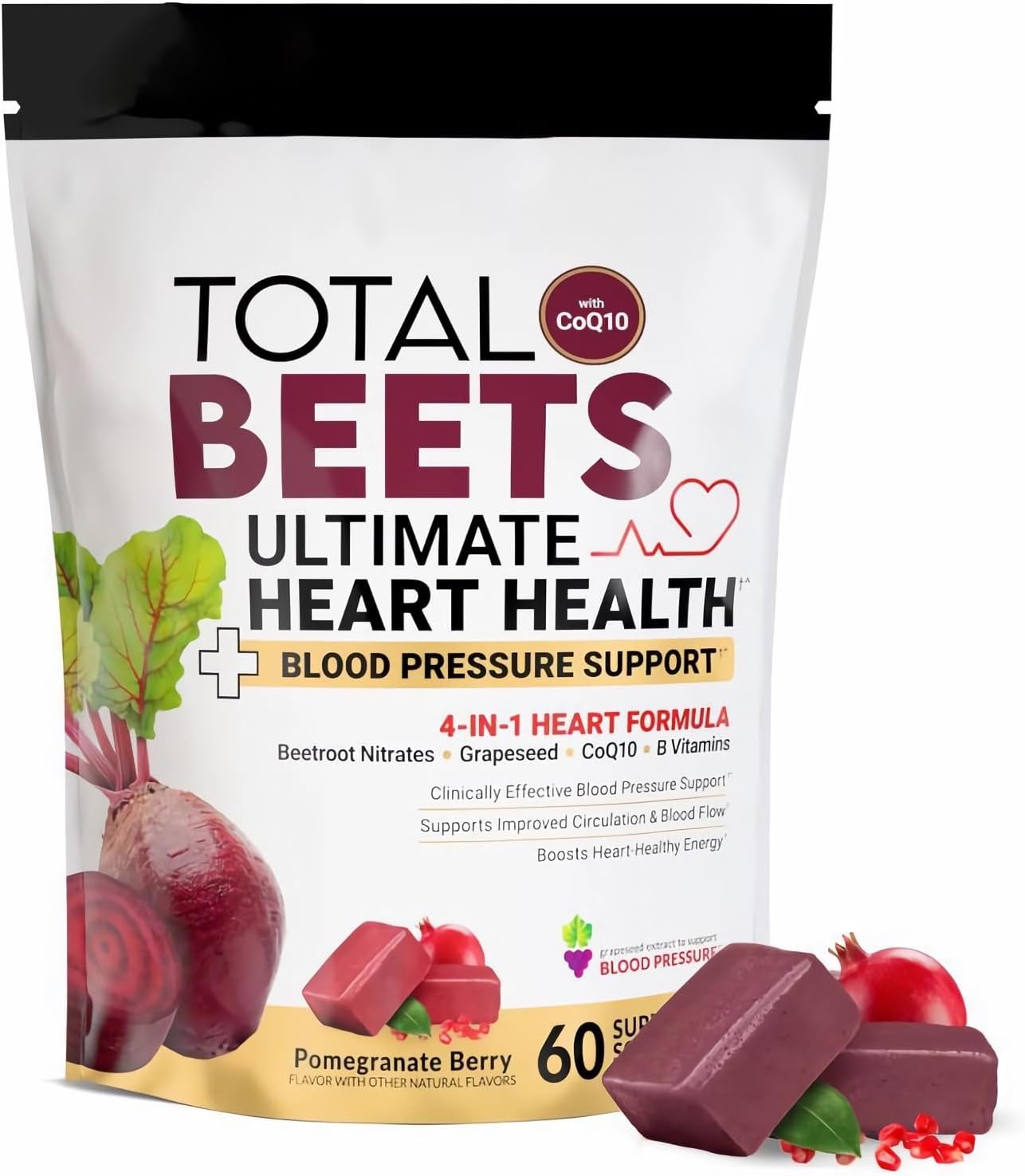Total Beets Gummies - 4-in-1 Formula with Beet Root Powder, Grape Seed ...