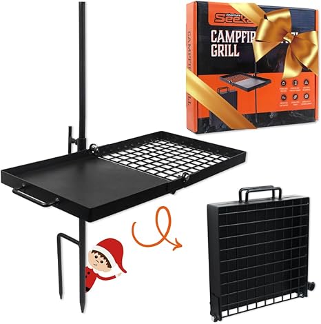 Amazon.com : Adv Seeka Heavy Duty 24" Folding Campfire Grill, Camp Fire ...