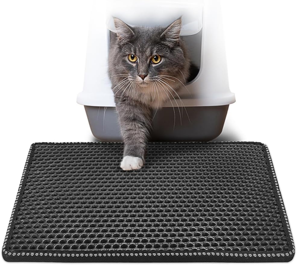 Amazon.com: Cat Litter Mat, Kitty Litter Trapping Mat, Double Layer ...