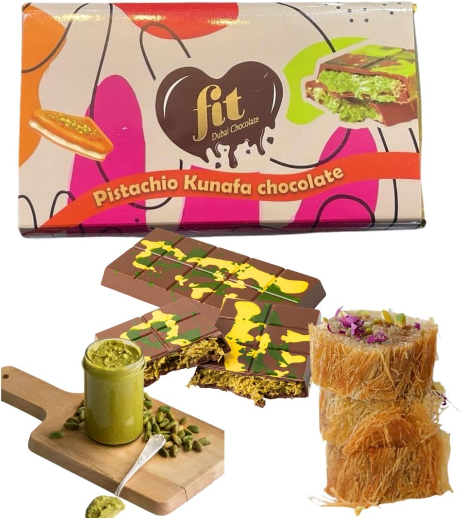 Dubai Chocolade Pistachio Kunafa - 200 g, Dubai Chocolade met ...
