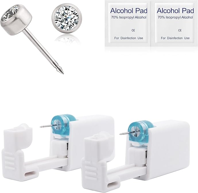 Amazon.com: limerencia Ear Piercing Kit Titanium G23, Disposable Ear ...