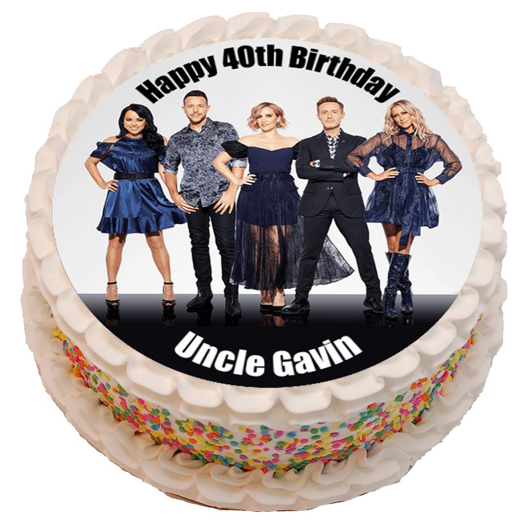 Buy Steps Pop Group Personalised PRECUT Cake Topper 8 Inch Round Edible ...