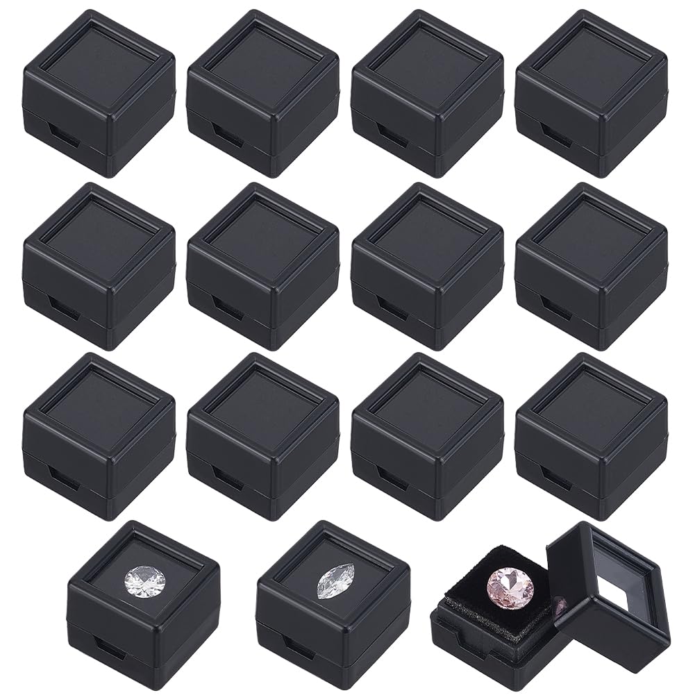 Amazon.com: BENECREAT 36 Pack Gemstone Display Box Acrylic Diamond Case ...