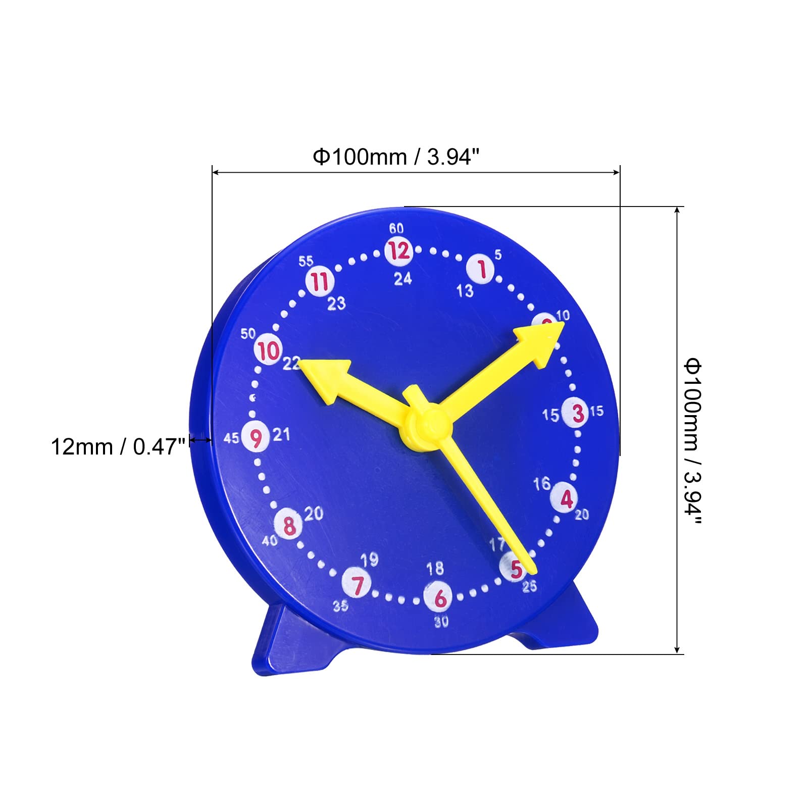 PATIKIL 4 inch Teaching Clock, Learn Clock Learning Tell Time Analog ...