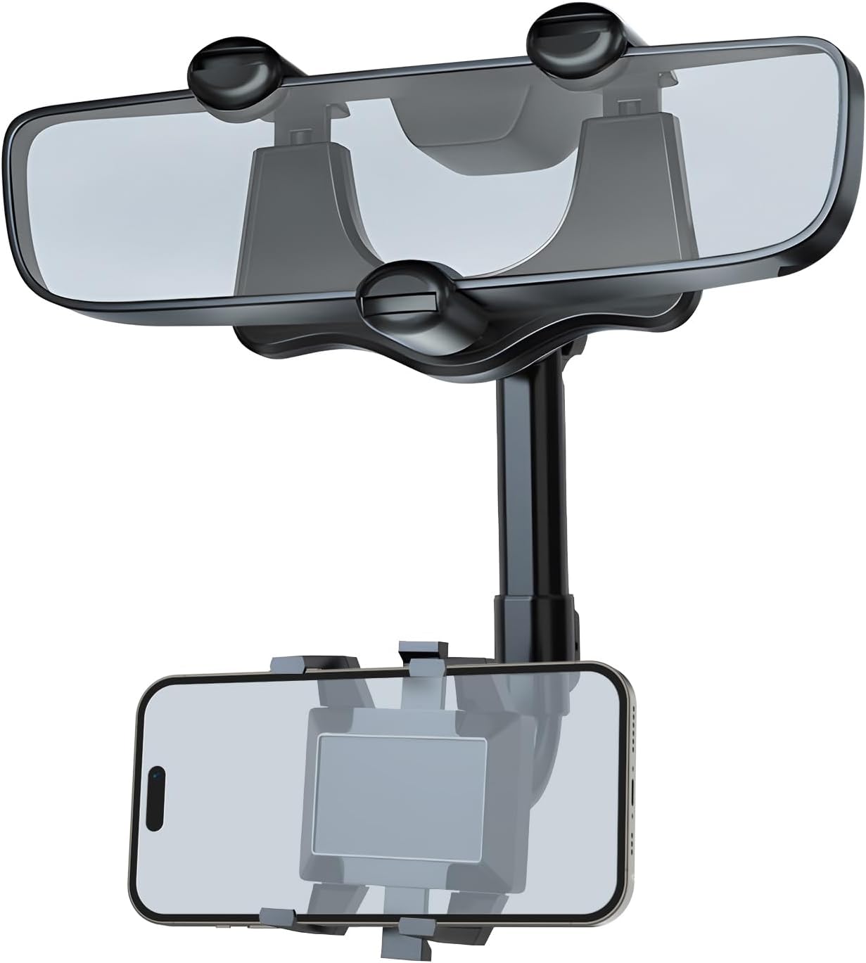 Amazon.com: SOOPII Rearview Mirror Phone Holder for Car, 360° Rotating ...