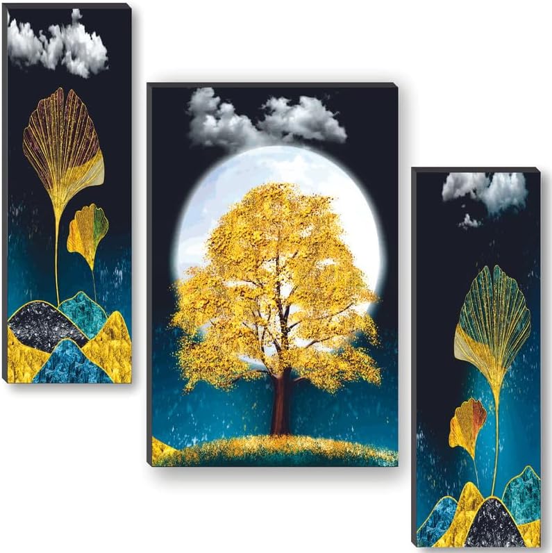 SAF Set of 3 Flower pot modern art Digital Reprint Self adeshive wall ...