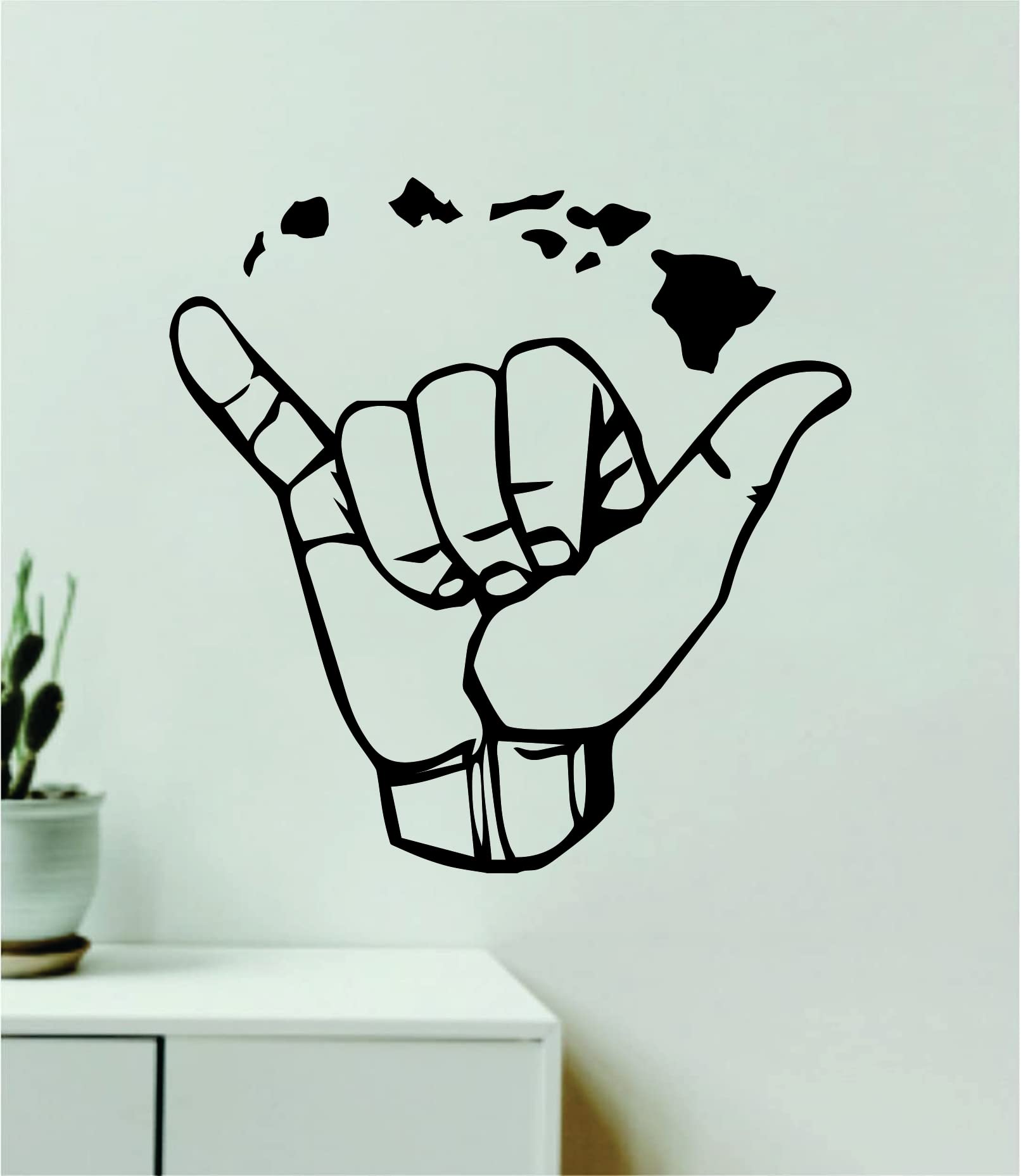 Amazon.com: Shaka Hawaiian Islands Wall Decal Home Decor Sticker Vinyl ...