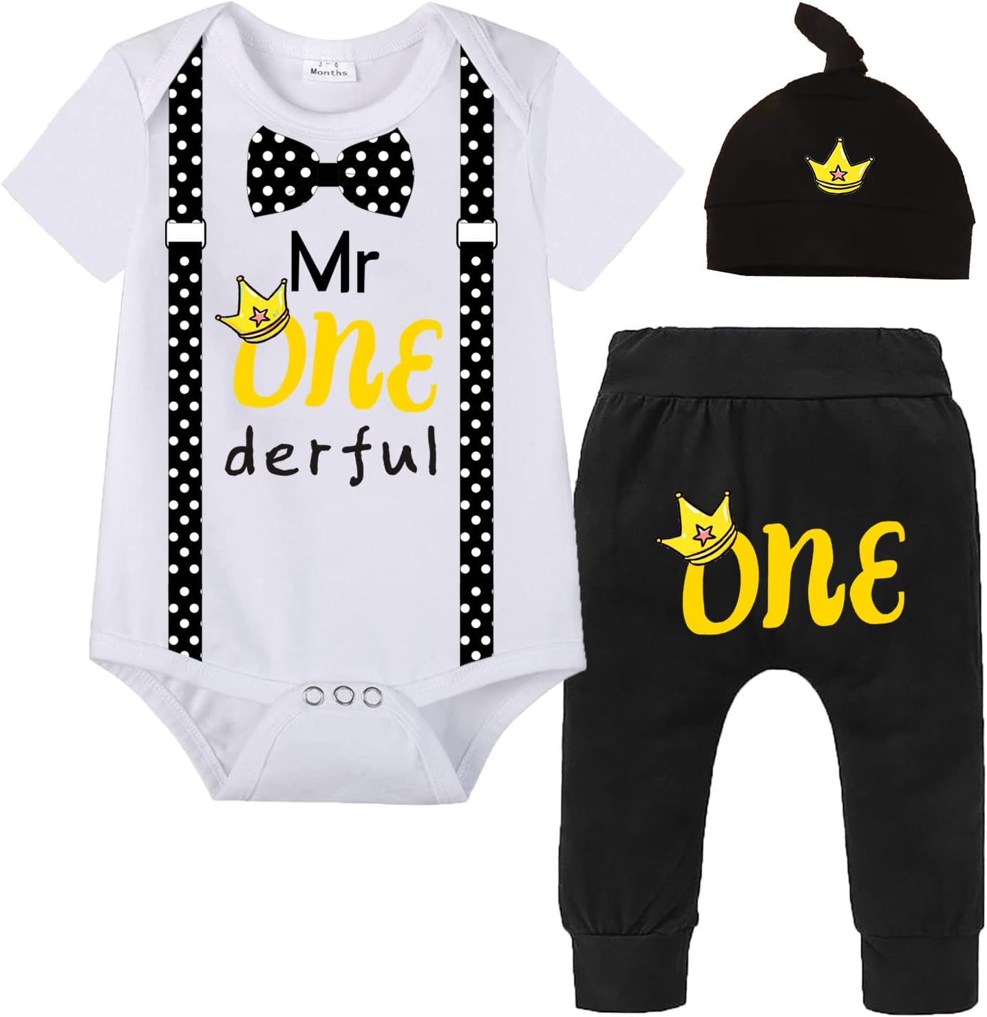 Amazon.com: Pezhiqun Baby Boy 1st Birthday Outfit Newborn Infant First ...