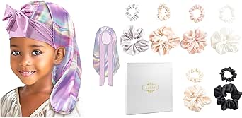 Amazon.com: Lolalet Kids Bonnet Bundle with 2 Sizes Satin Hair ...
