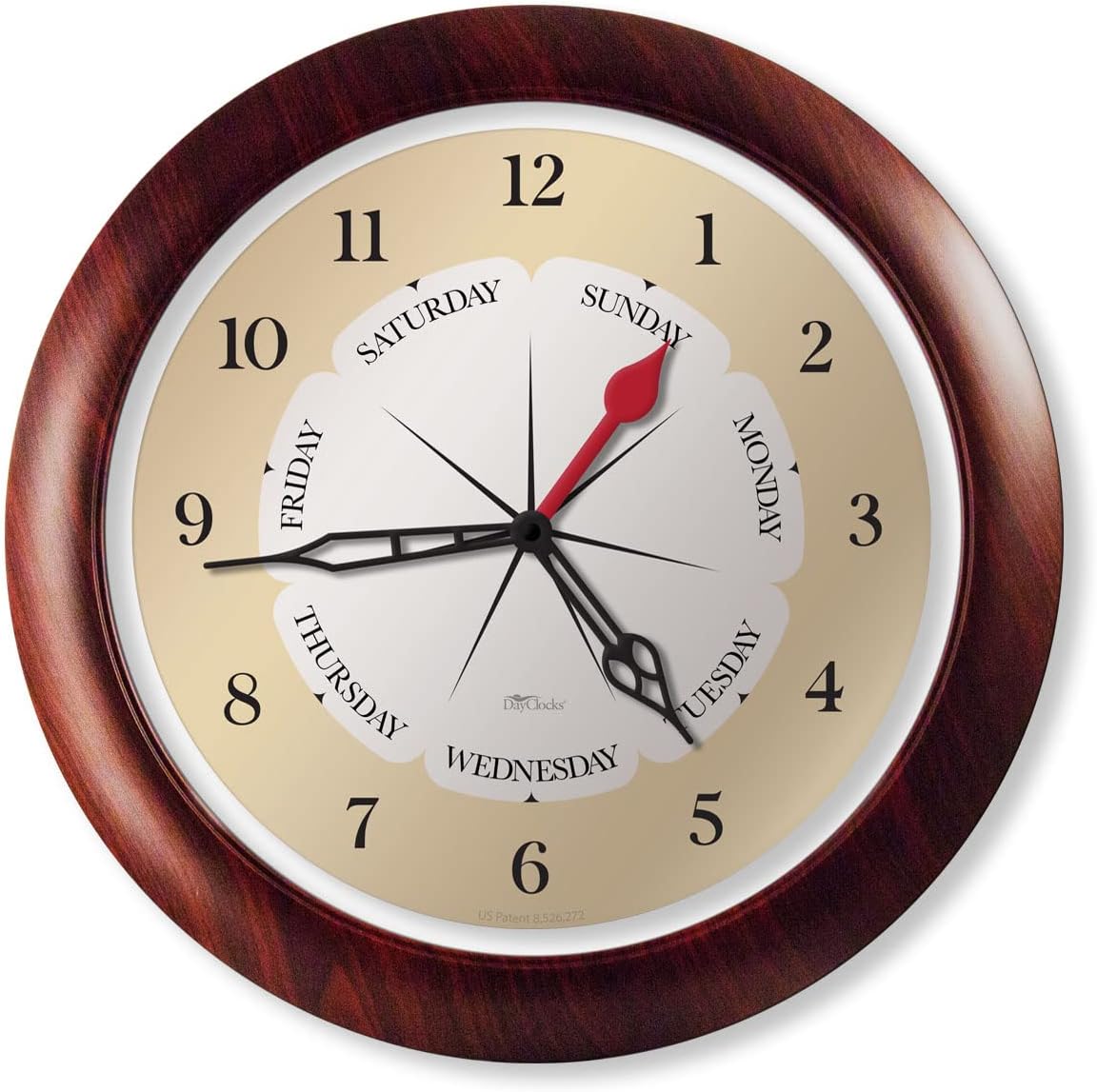Amazon.com: DayClocks Time & Week-Day Wall Clock – Weekly Analog Clock ...