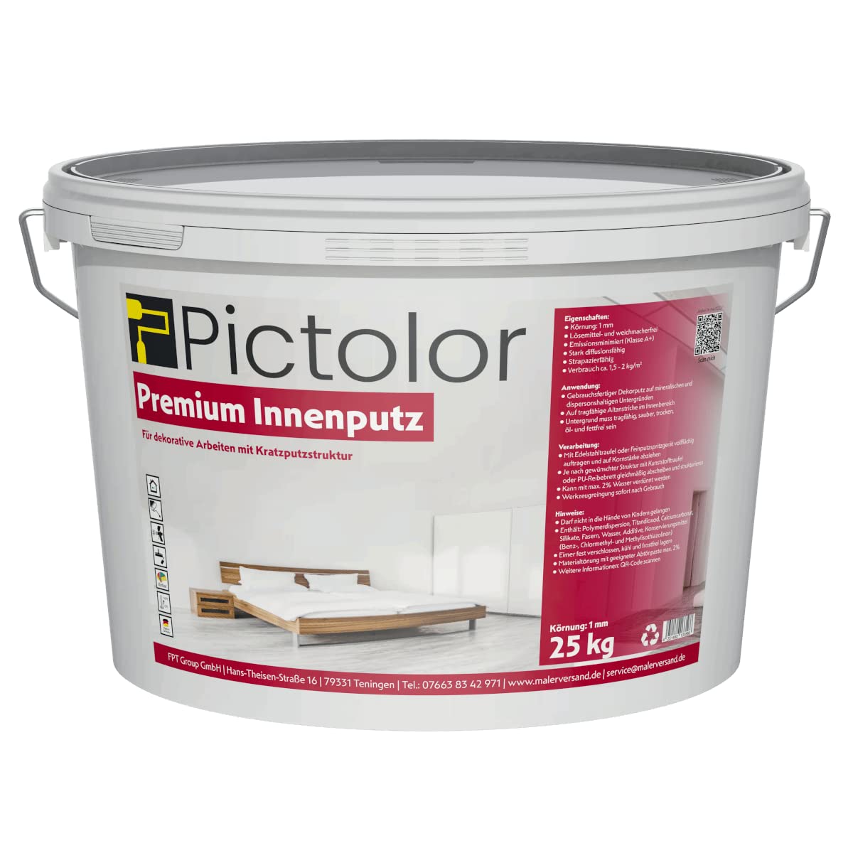 Pictolor Premium-Innenputz 25kg Körnung: 1mm : Amazon.de: Baumarkt