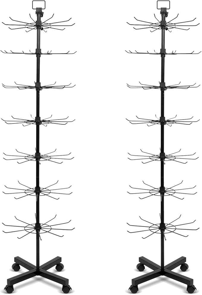Amazon.com: Atenalslbo Rotating Display Rack, 2 Pack 7 Tier Retail ...