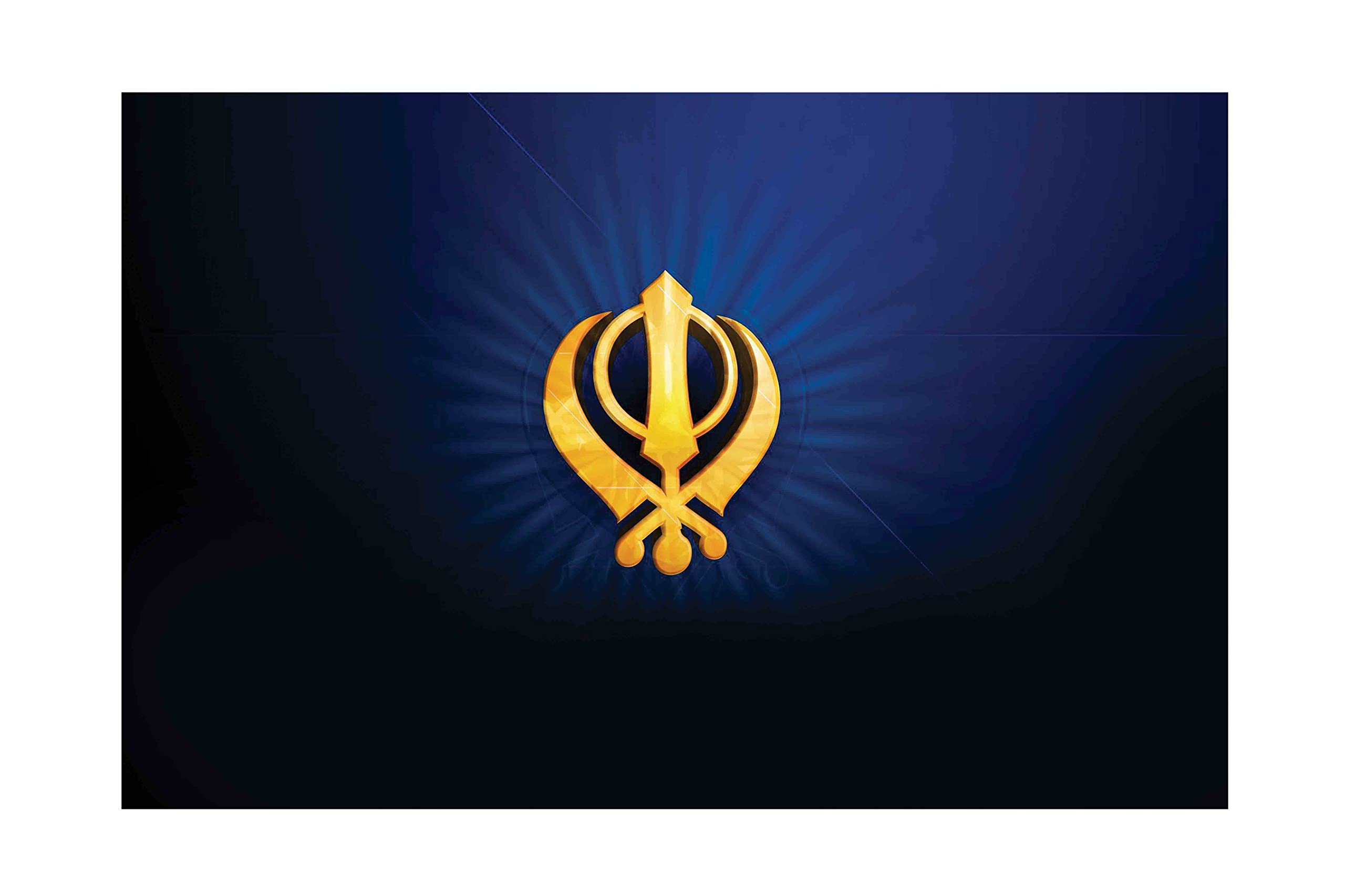 Buy Yellow Alley Sikh Symbol Poster|Nishan Sahib|Khanda Poster ...
