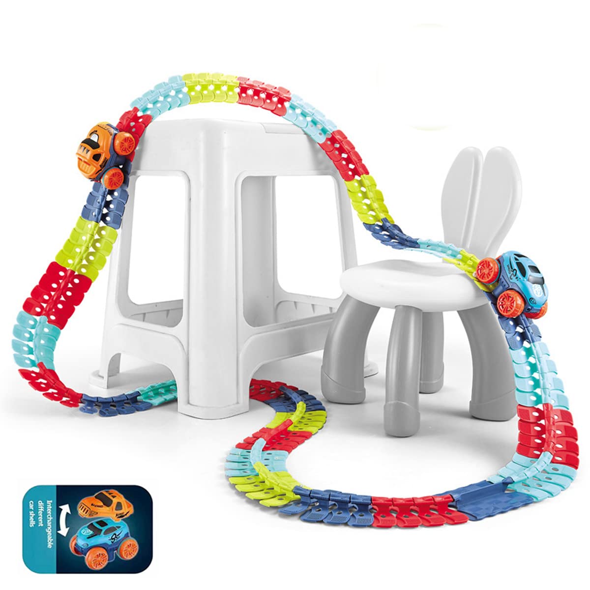 Buy Toy Car, Electric Bendable Car Toy, Changeable Track,DIY Race Car ...