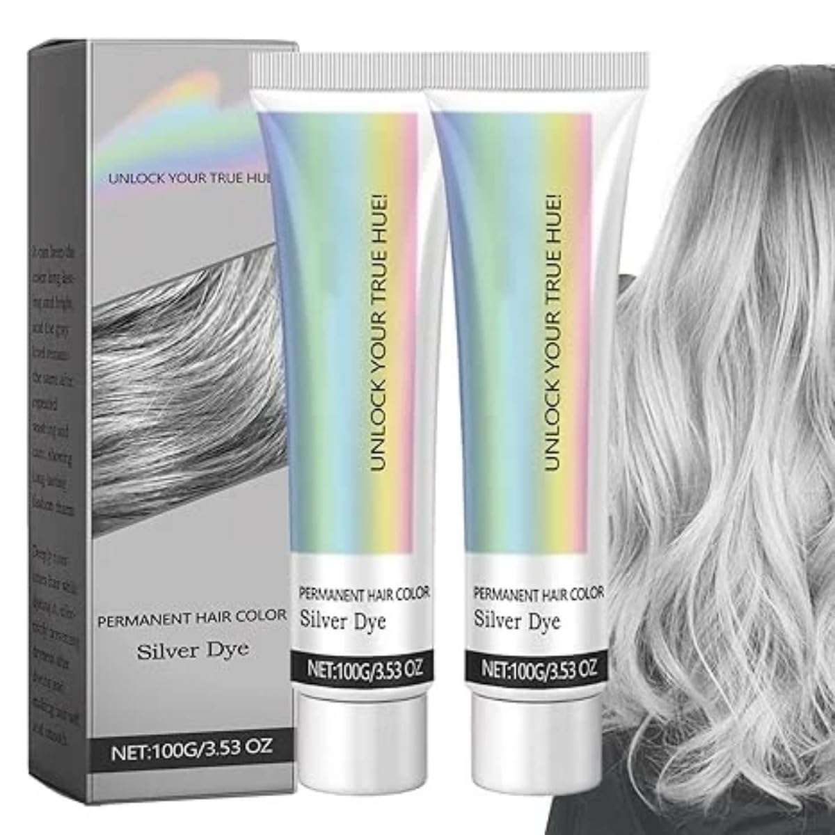 Detroitrain Hair Color Silver Dye - Detroit Hair Hair Dye, 2-In-1 ...