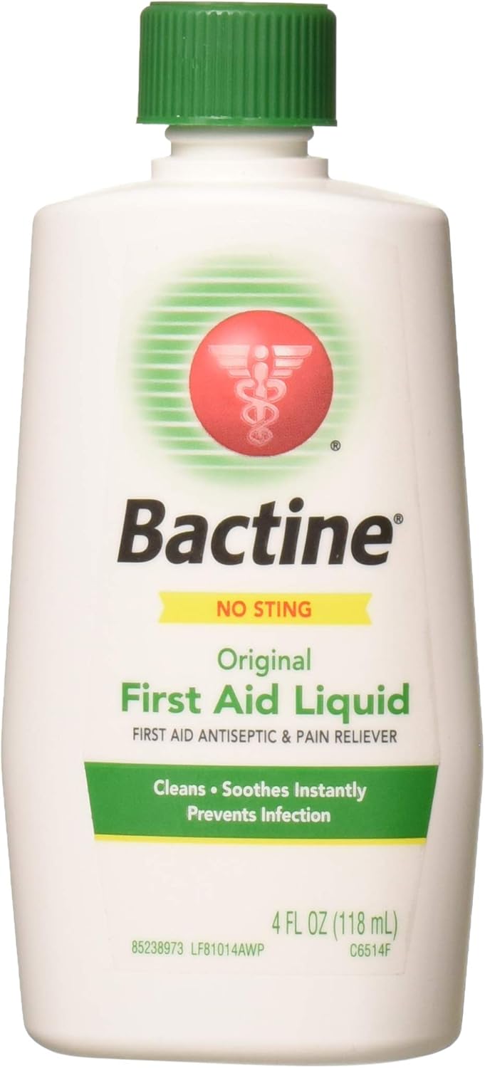 Amazon.com: Bactine Original First Aid Liquid 4 oz (Pack of 5) : Health ...