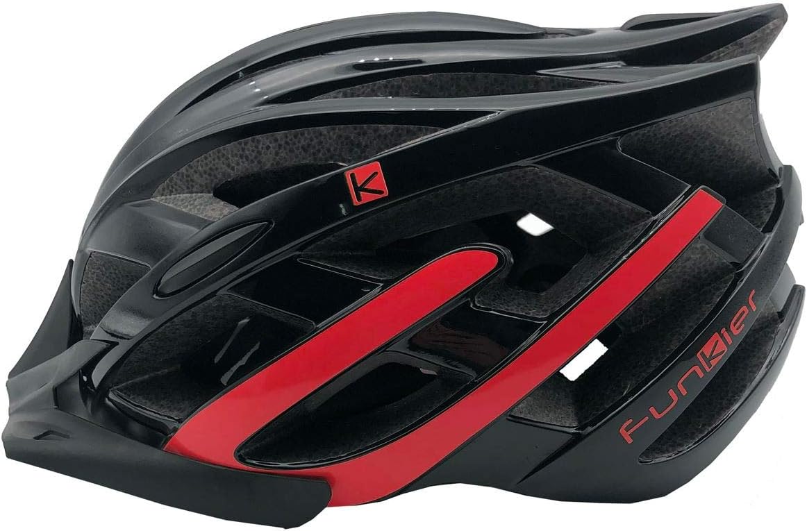 Amazon | Funkier - Bike:F-365 レジャーインモールドヘルメット ブラック/レッド- | Funkier | スミスマシン