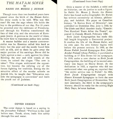 The Hatam Sofer;: His life and his times: BURAK, RABBI DR. MOSES ...