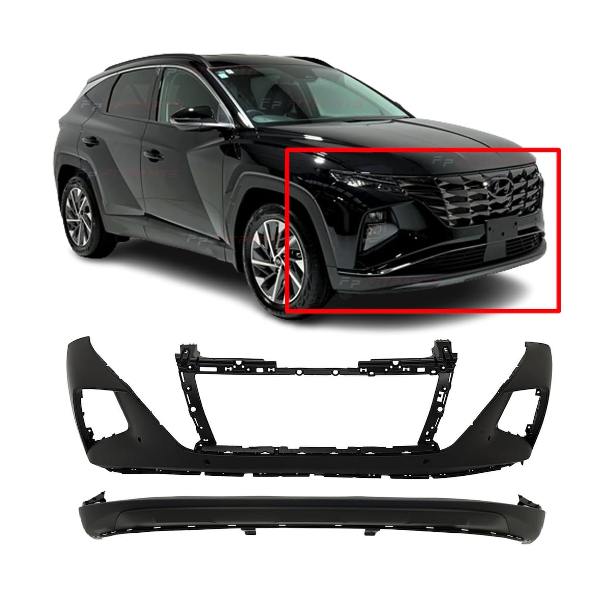 Amazon.com: FitParts Compatible with Front Bumper Covers Kit 2022 2023 ...