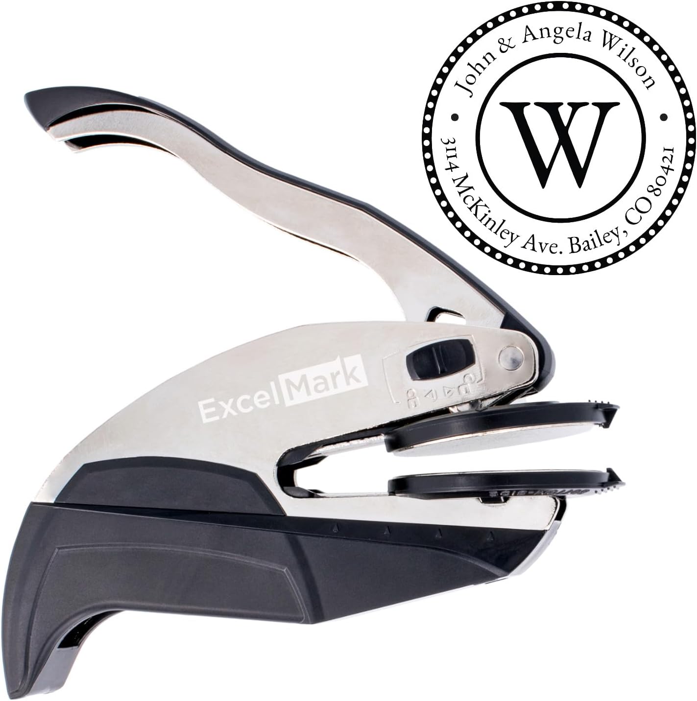 Amazon.com : Dotted Circle Monogram Address Hand Embosser : Office Products